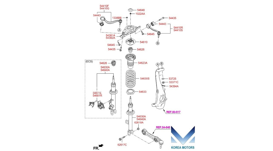 MOBIS FRONT SHOCK ABSORBERS HYUNDAI GENESIS 2014-17