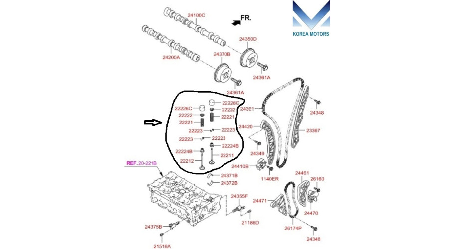 MOBIS CAMSHAFT VALVES SPRINGS G4KE ENGINE HYUNDAI KIA 2007-20