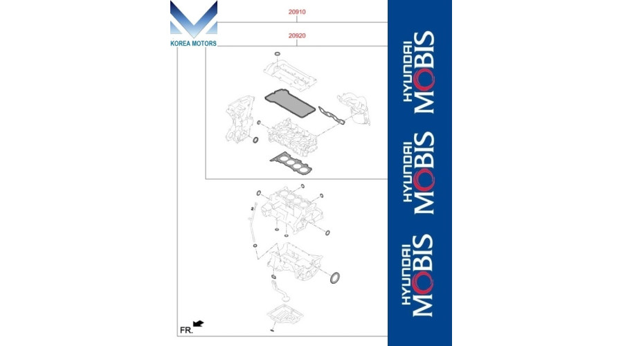 MOBIS GASKET ASSY ENGINE G4LC FOR HYUNDAI KIA 2014-23