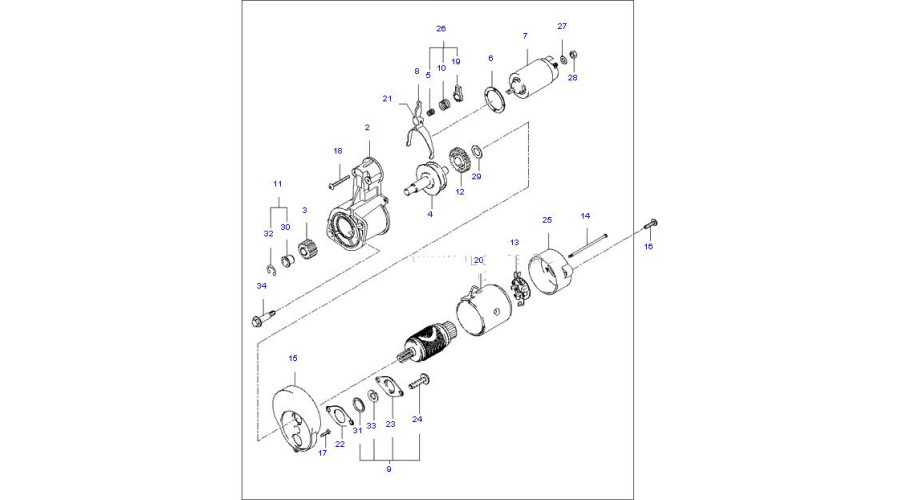 NEW STARTER ASSY FOR DIESEL ENGINE D4CB MOBIS 2001-06